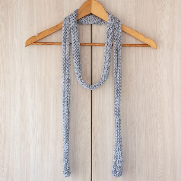 Gray Knitted Scarf - Etsy