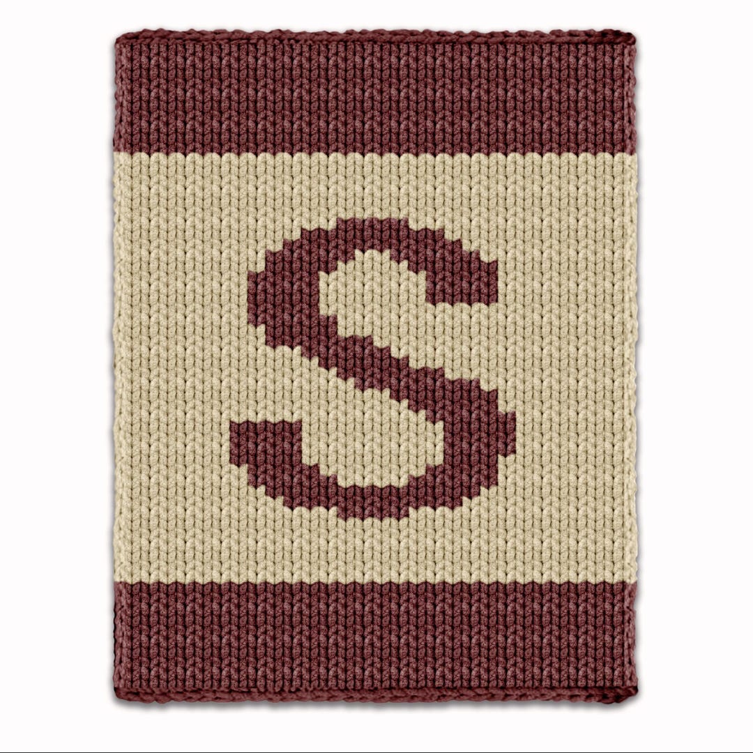 Initial Letter S Knitting Pattern Knit Chunky Blanket Color Work ...