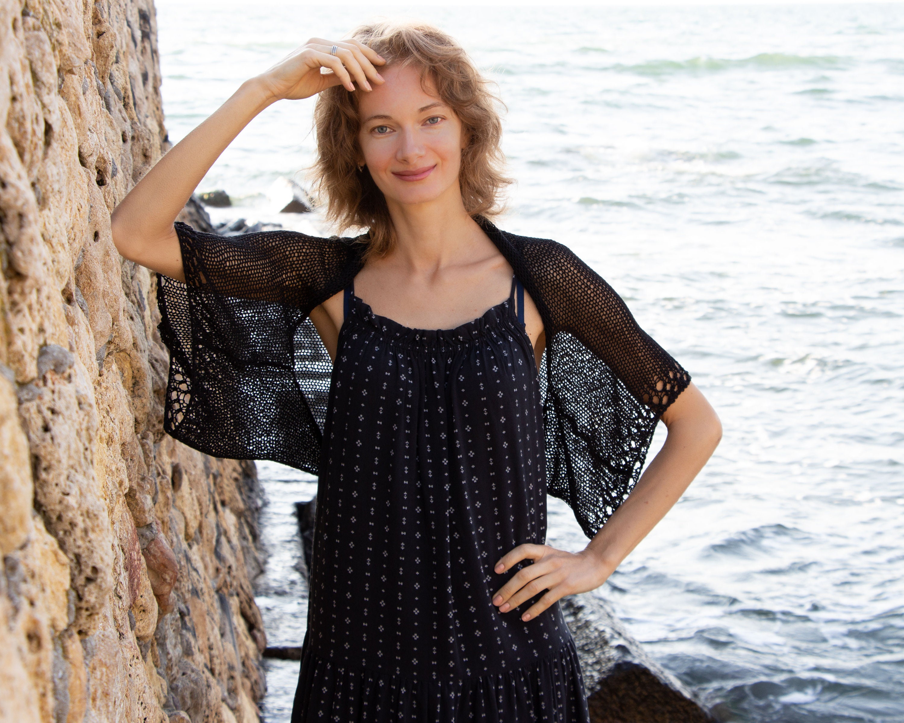 Plus Size Summer Bolero Shrug Oversize Women Shrug Hand Knit Cotton ...