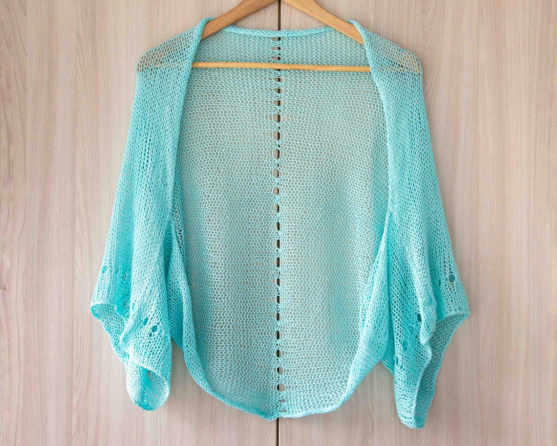 Light Turquoise Bolero Plus Size Cotton Shrug Oversize Cover - Etsy