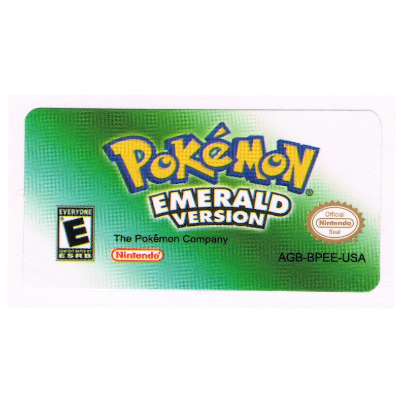 Pokemon Emerald GBA Label Sticker Replacement for Gameboy | Etsy