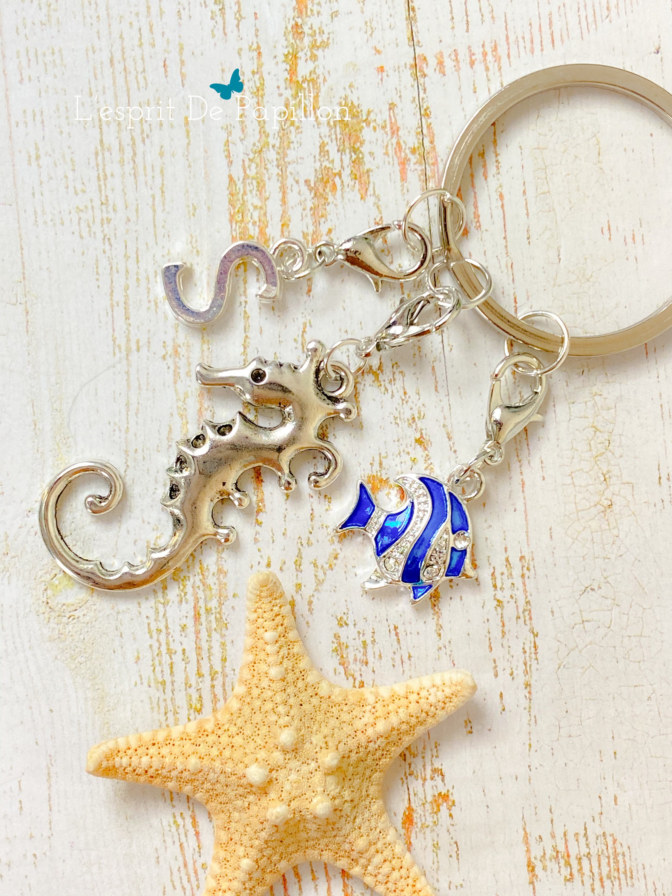 Sea themed Personalised Charm Keyring in a tin Personalised | Etsy