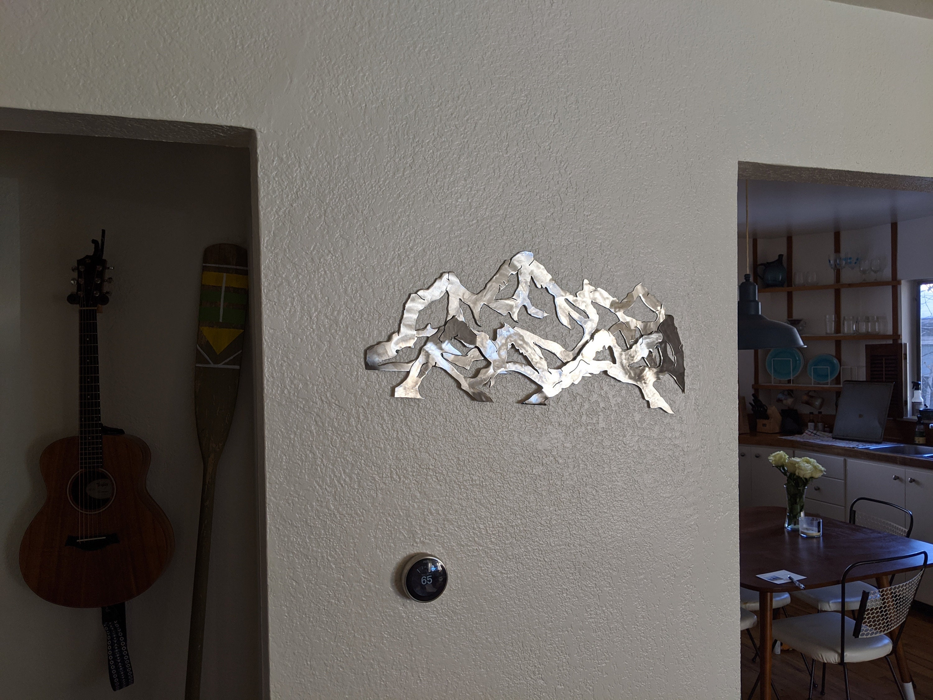 Metal Wall Art Mountain Steel Art Metal Wall Decor Cut by Hand - Etsy