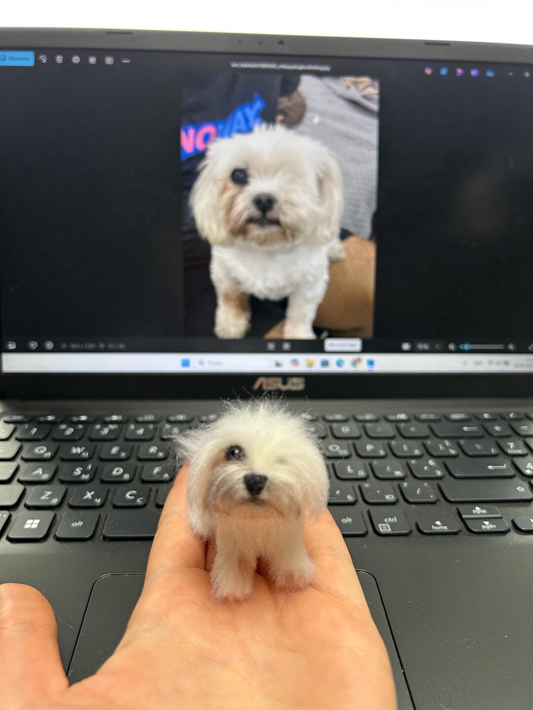 Maltese Custom Felted Dog – Realistic Wool Pet Sculpture From Photo ...