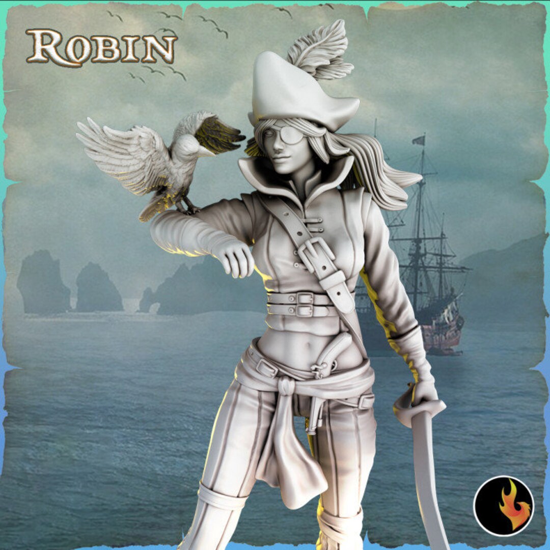 Pirate Captain Female Corsair Sailor Eye Patch Parrot Trousers Saber ...