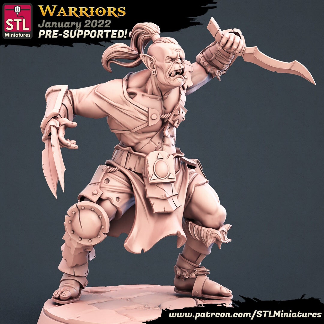 Orc Warrior Fighter Weapons Sword Bomb Blade 28mm 32mm 75mm Tabletop ...