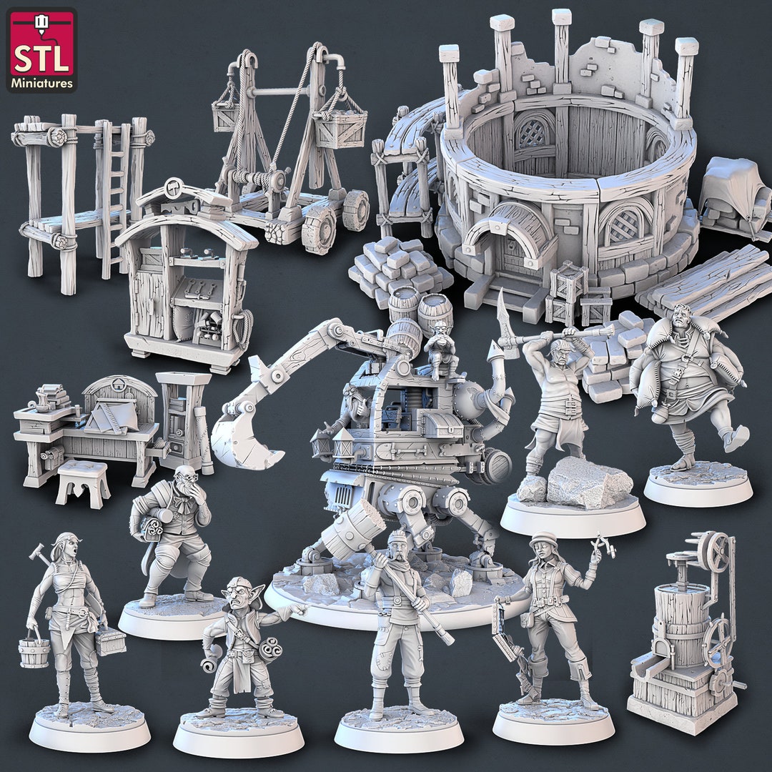 Constructors Pack Scenography / House Mech Robot Crane Scafold Tabletop ...
