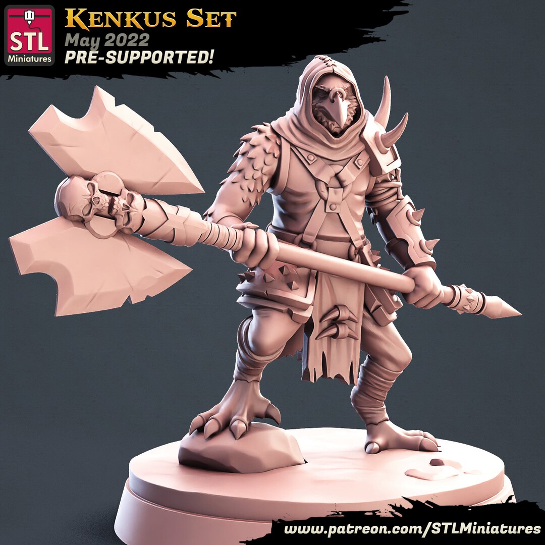 Kenku Male Crow Warrior Soldier Fighter Barbarian Axe 28 32 75 Mm∞ ...