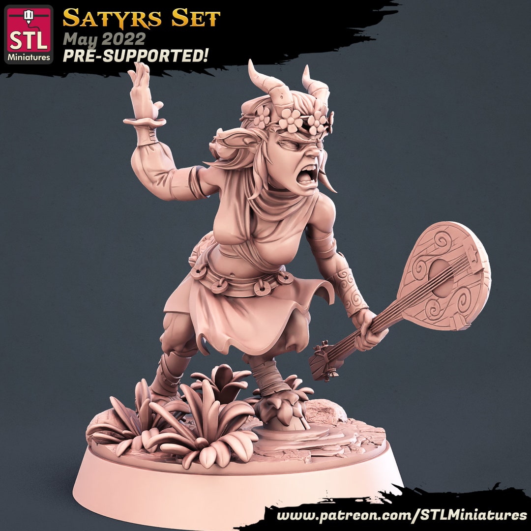 Female Satyr Creature Artist Musician Lute Angry 28 32 75 Mm∞ Tabletop ...
