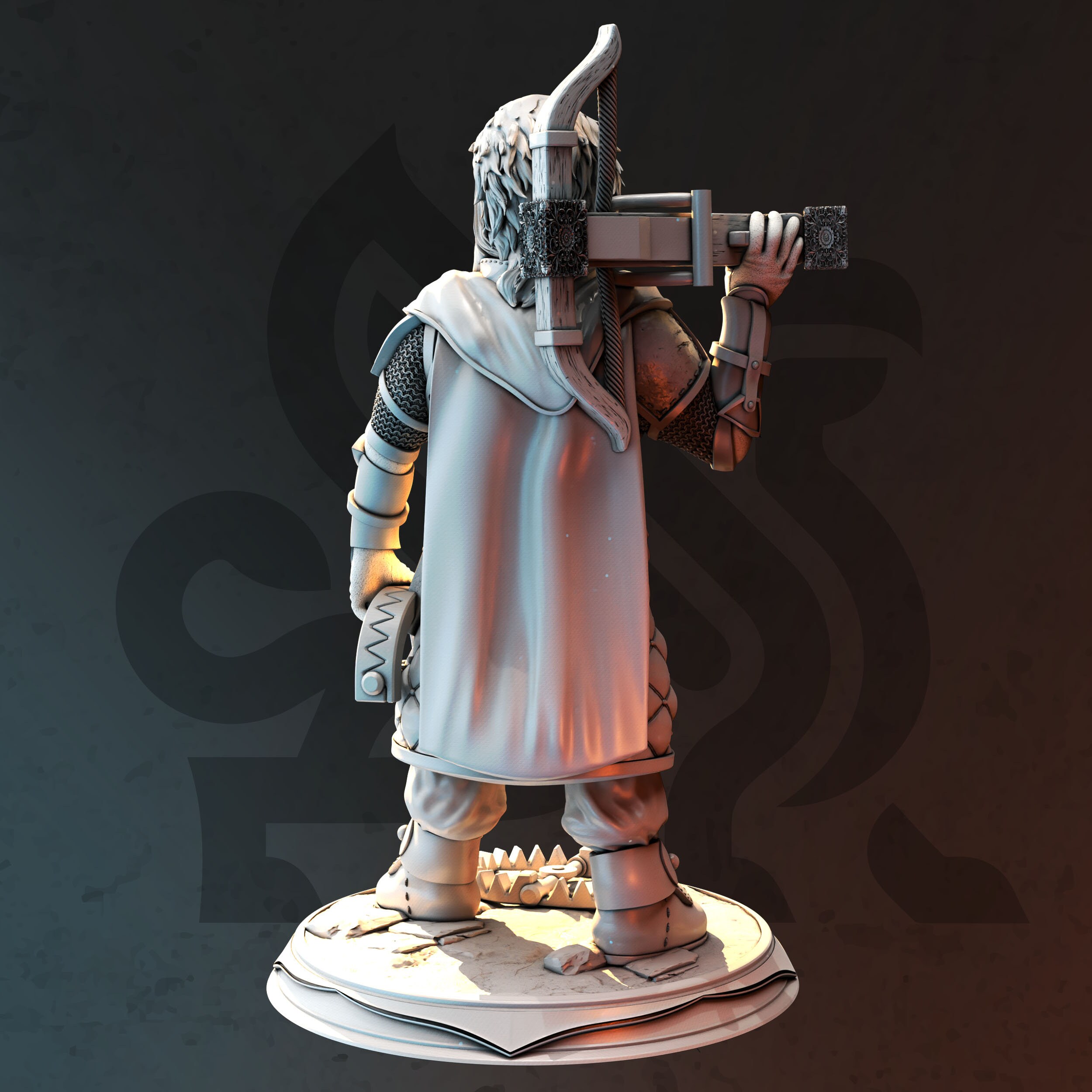 Dwarf Hunter Warrior Fighter Explorer Crossbow 28mm 32mm 75mm ∞tabletop ...