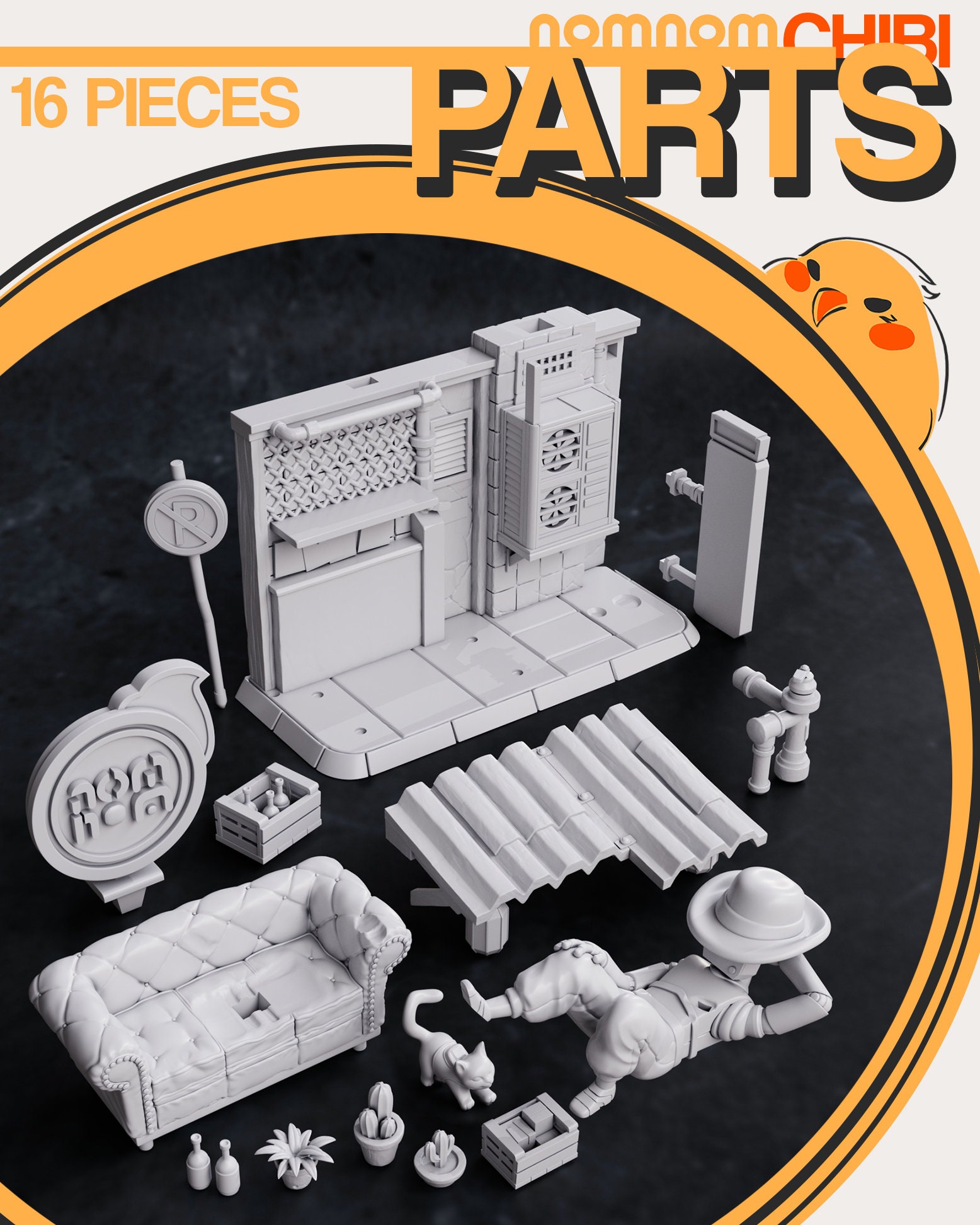 Stray / Cat Robot B12 / Diorama / Videogame ∞ Resin Figure ∞ Model ∞ ...