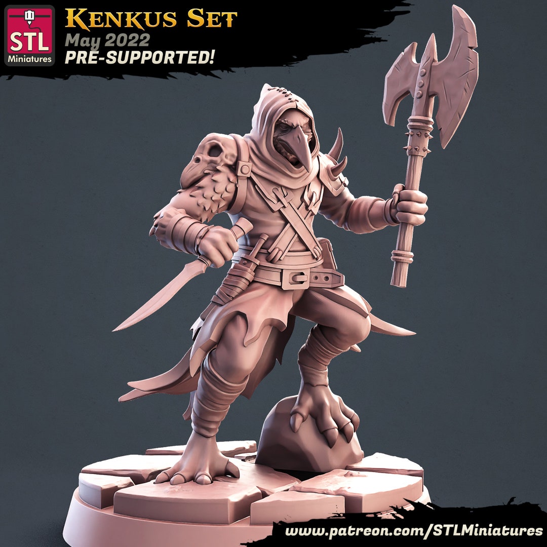 Kenku Male Crow Warrior Soldier Fighter Barbarian Axe 28 32 75 Mm∞ ...