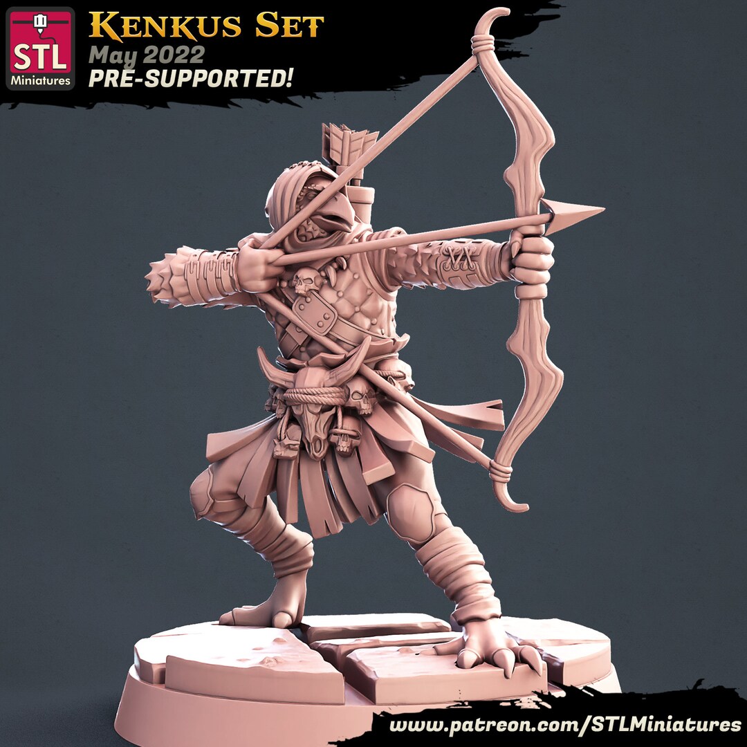 Kenku Male Crow Warrior Soldier Fighter Archer Bow 28 32 75 Mm∞ ...