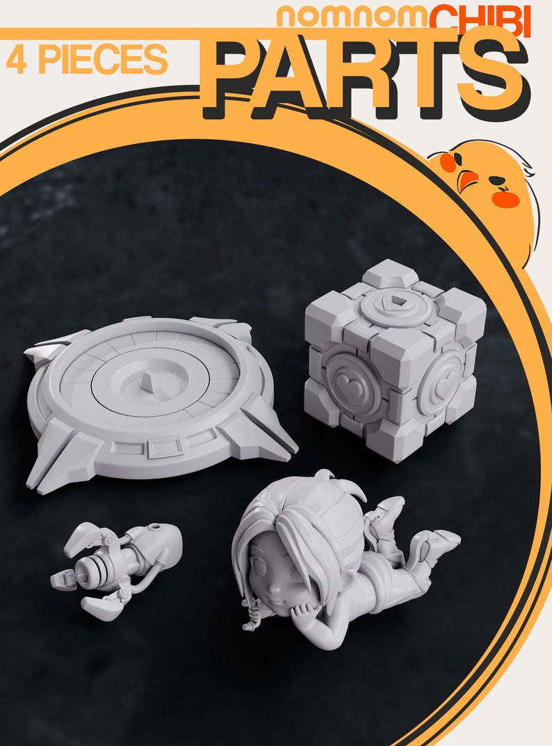 Chibi Chell / Portal Half-life / Glados / Lab Rat Videogame ∞ Resin ...