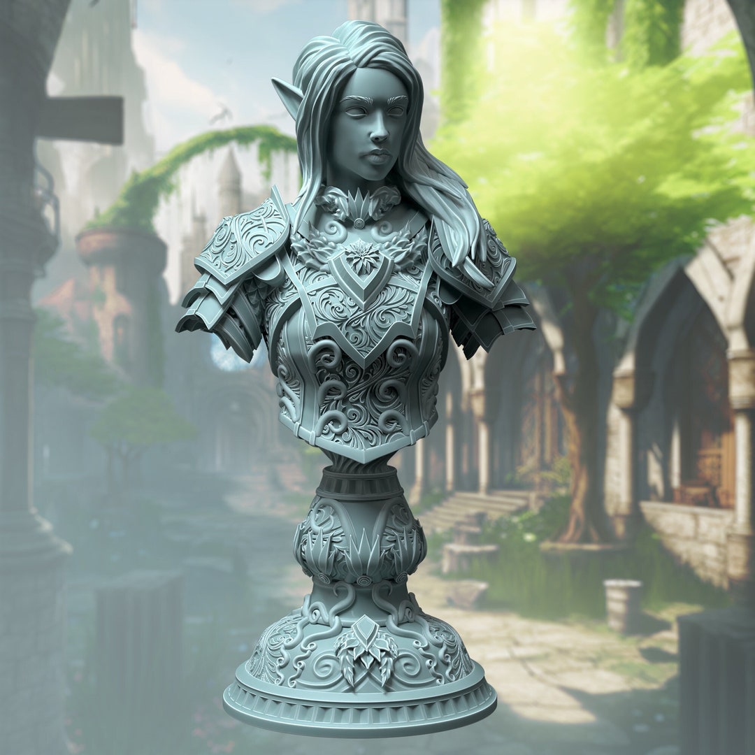 Bust Female Elf Elven Warrior Knight Soldier Guardian Paladin Fighter ∞ ...