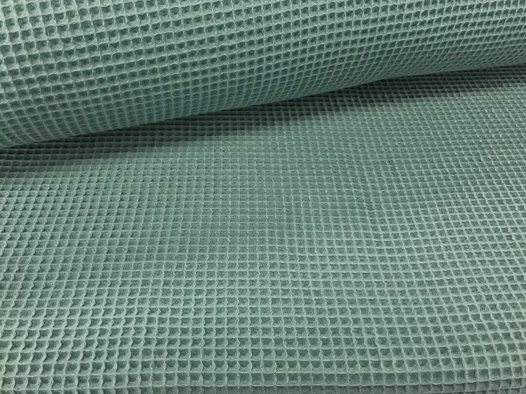 Waffle Piqué Dark Dusty Mint Old Green 50 Cm Waffle Fabric - Etsy
