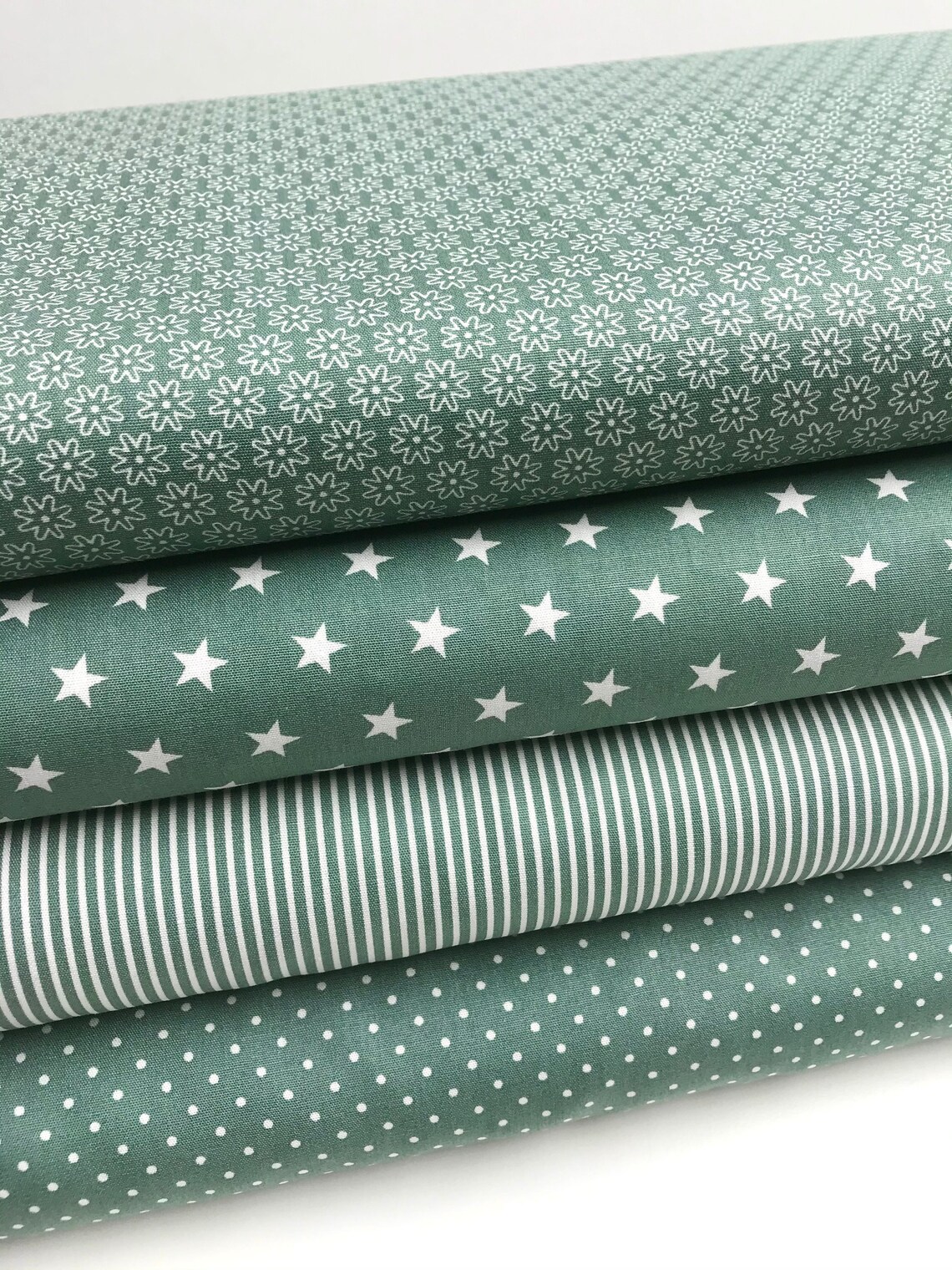 Fabric Package Old Green 4 Fabrics Each 50 X 150 Cm | Etsy