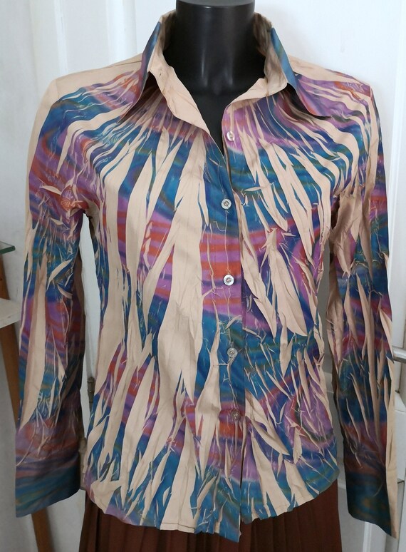 Vintage multicolour crumpled effect shirt Size 40 FR - Gem