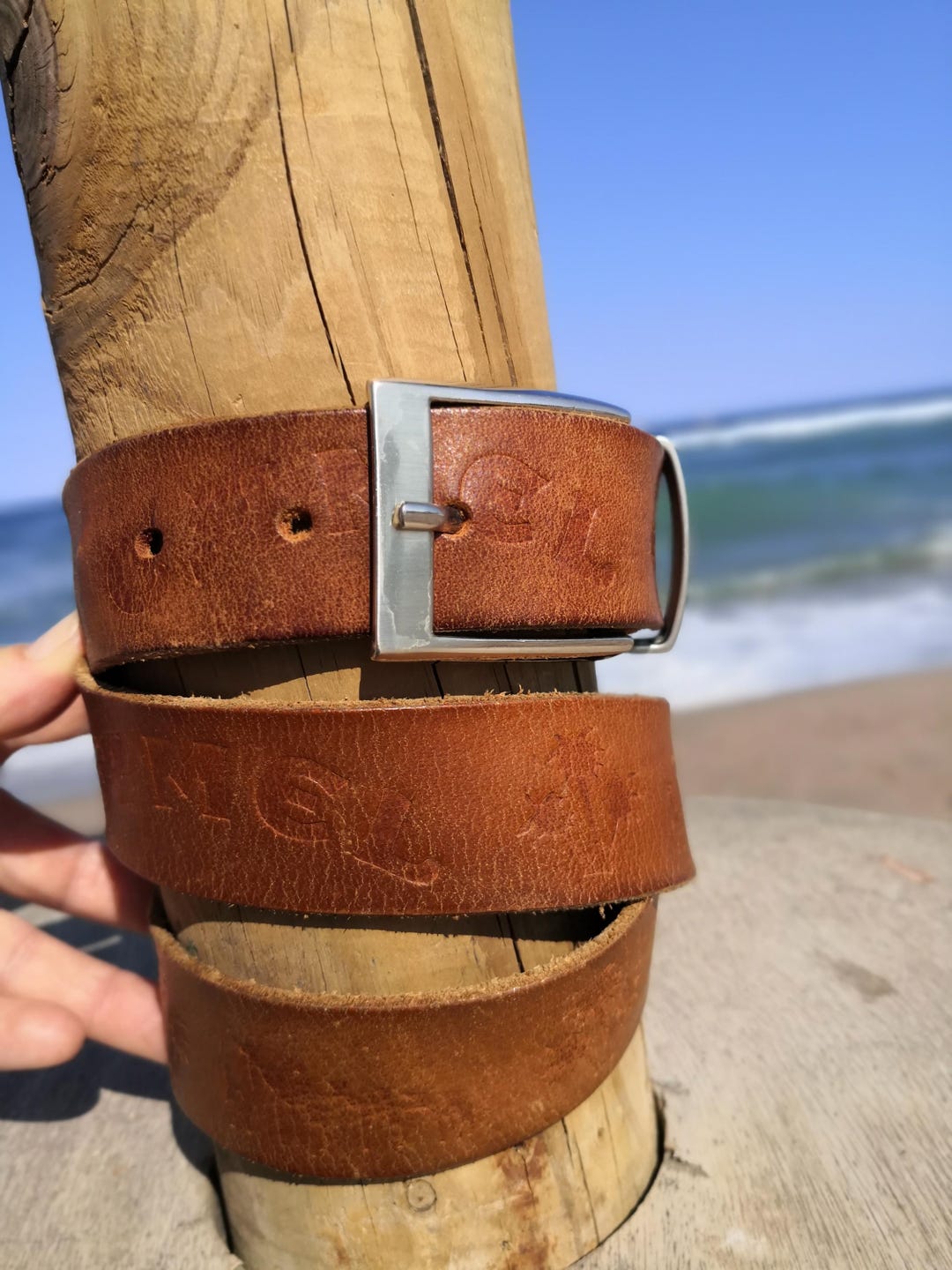 Vintage Brown Leather CAMEL Logo Belt for Men - Etsy