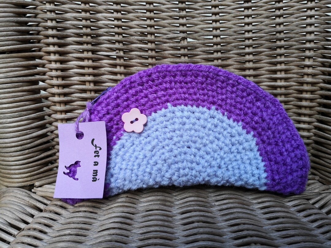 Handmade Purple Half-moon Crochet Wallet or Handmade Blue - Etsy