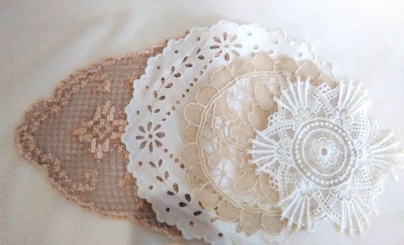 Lace Scraps, Slow Stitch, Cotton Fabric Scraps, Junk Journal Fabric ...