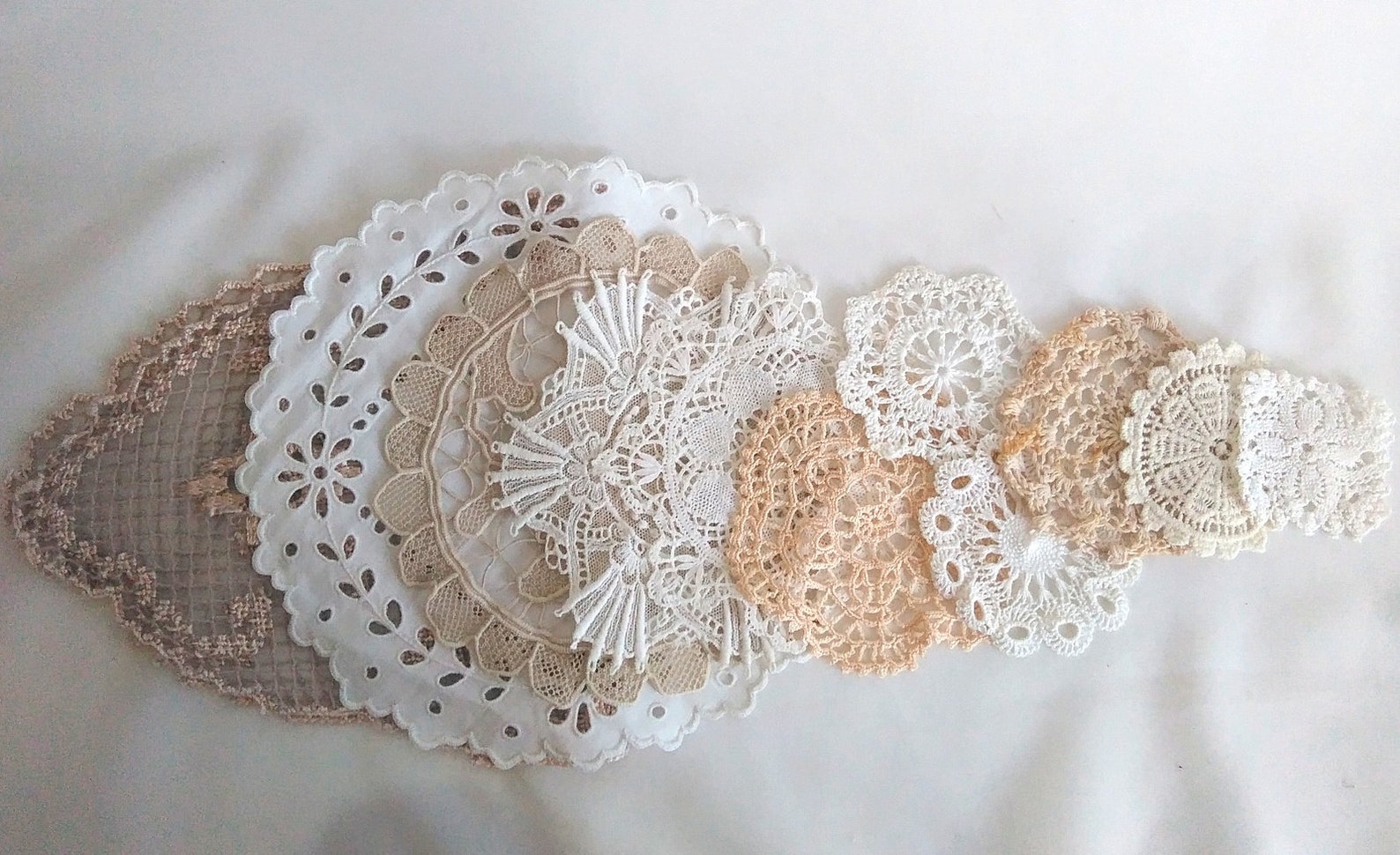 Lace Scraps, Slow Stitch, Cotton Fabric Scraps, Junk Journal Fabric ...