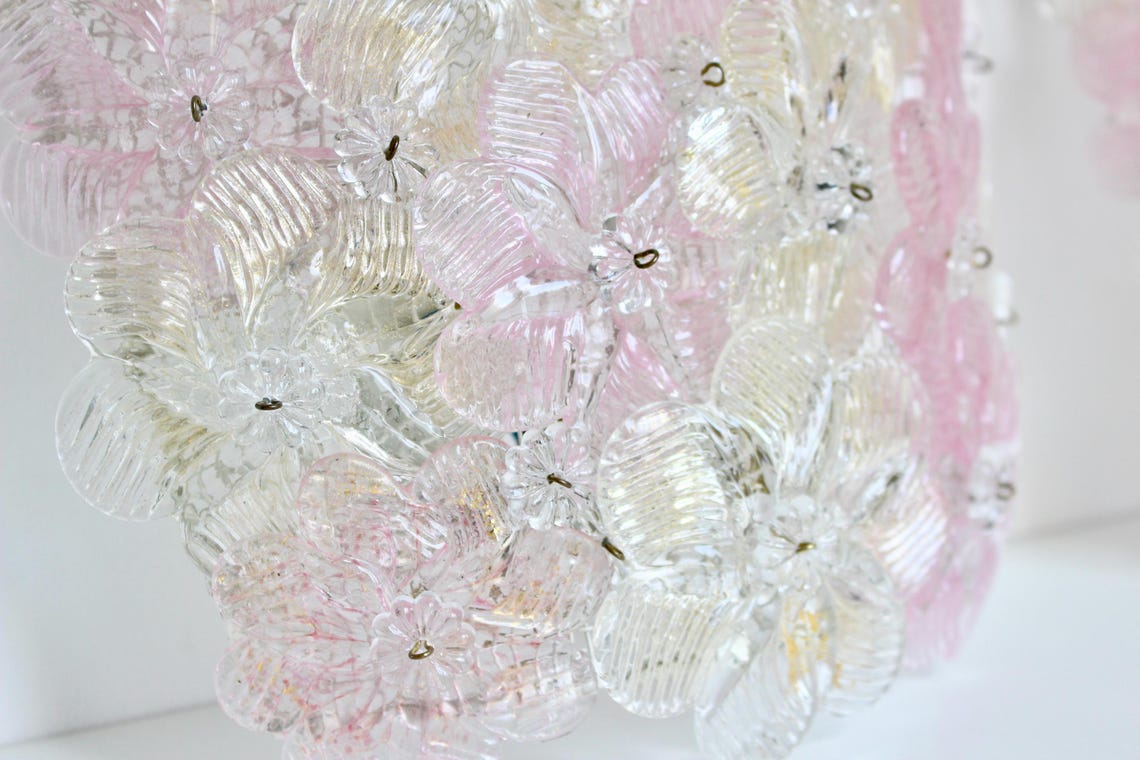 Vintage Murano Glass Flowers Wall Lamps / Sconces - Etsy