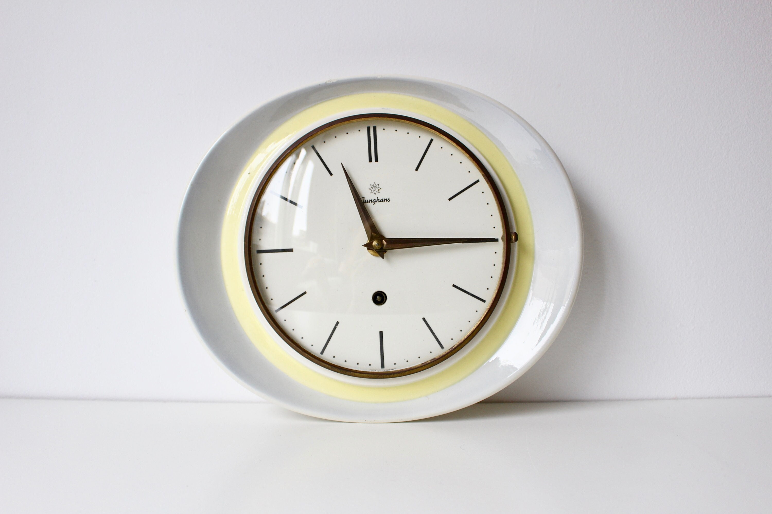 Vintage Porcelain Wall Clock Junghans Kitchen Clock - Etsy