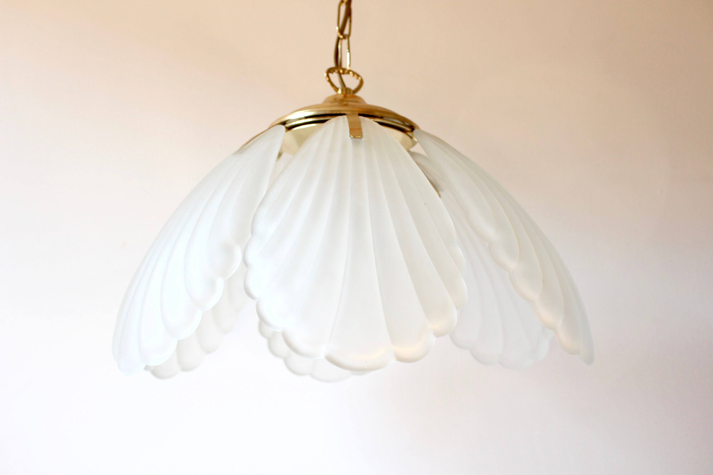 Vintage Italian Glass Shell Chandelier Regency Style - Etsy