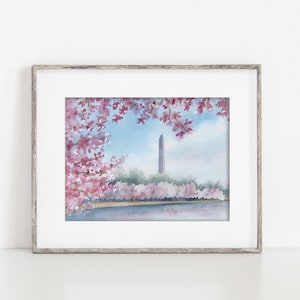 Washington DC Watercolor Wall Art Washington Monument Print - Etsy