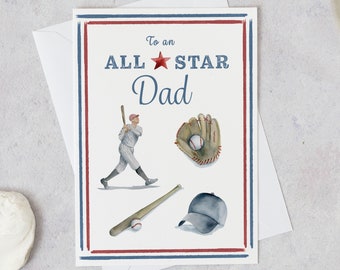 Home Run Father's Day Card Baseball Fan Father's Day Card Softball ...