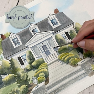 Custom Hand Painted Home Portrait, House Painting, Housewarming ...