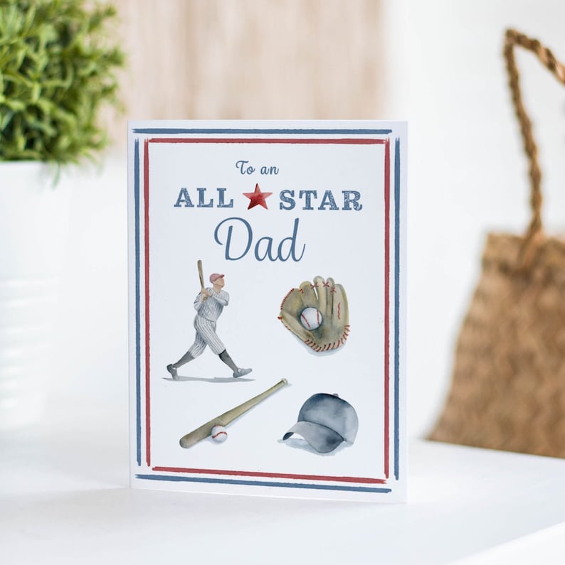 Baseball Father's Day Card | All Star Dad - Etsy