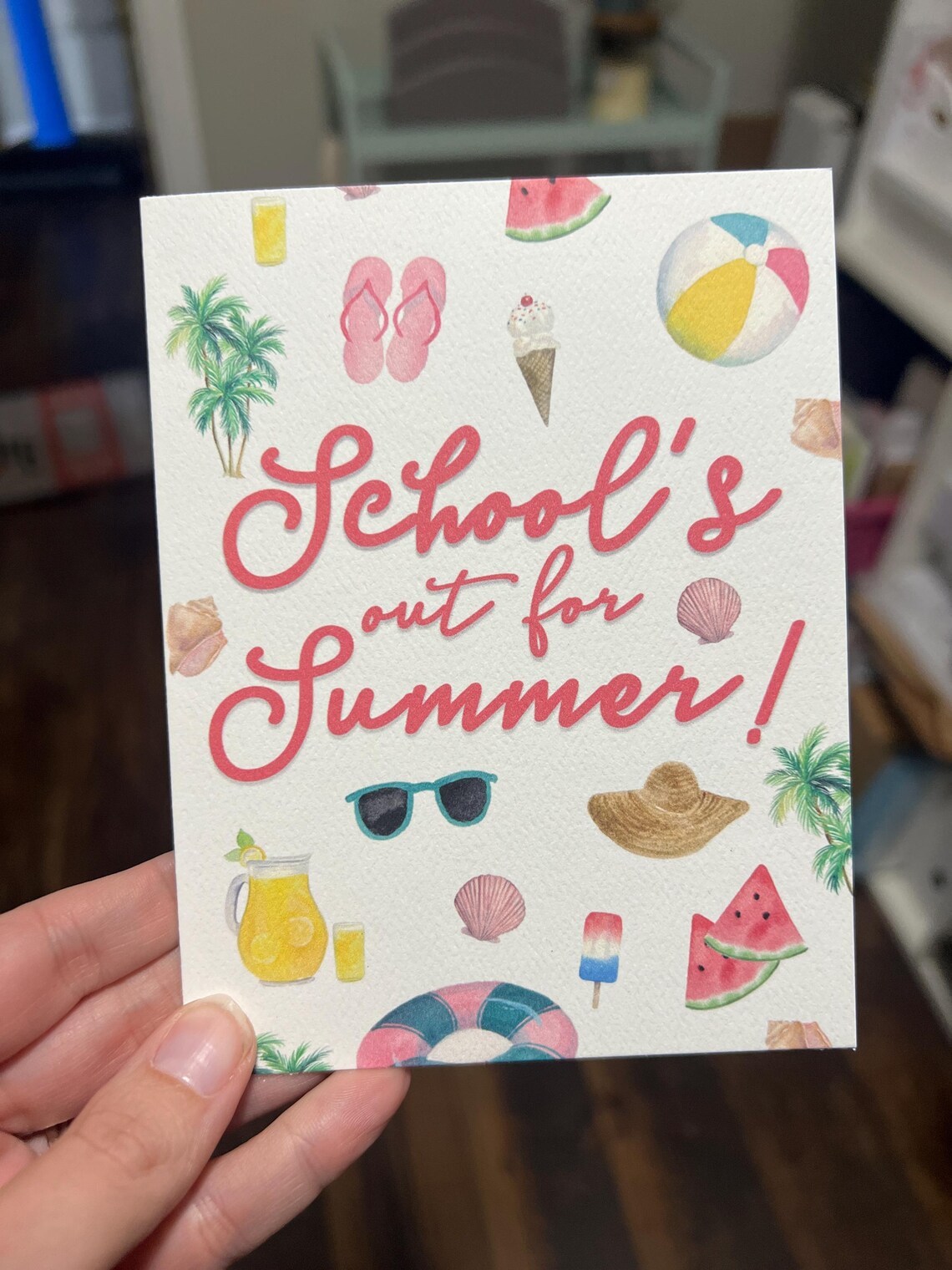 Teacher Thank You Card, School's Out for Summer, Last Day of School ...