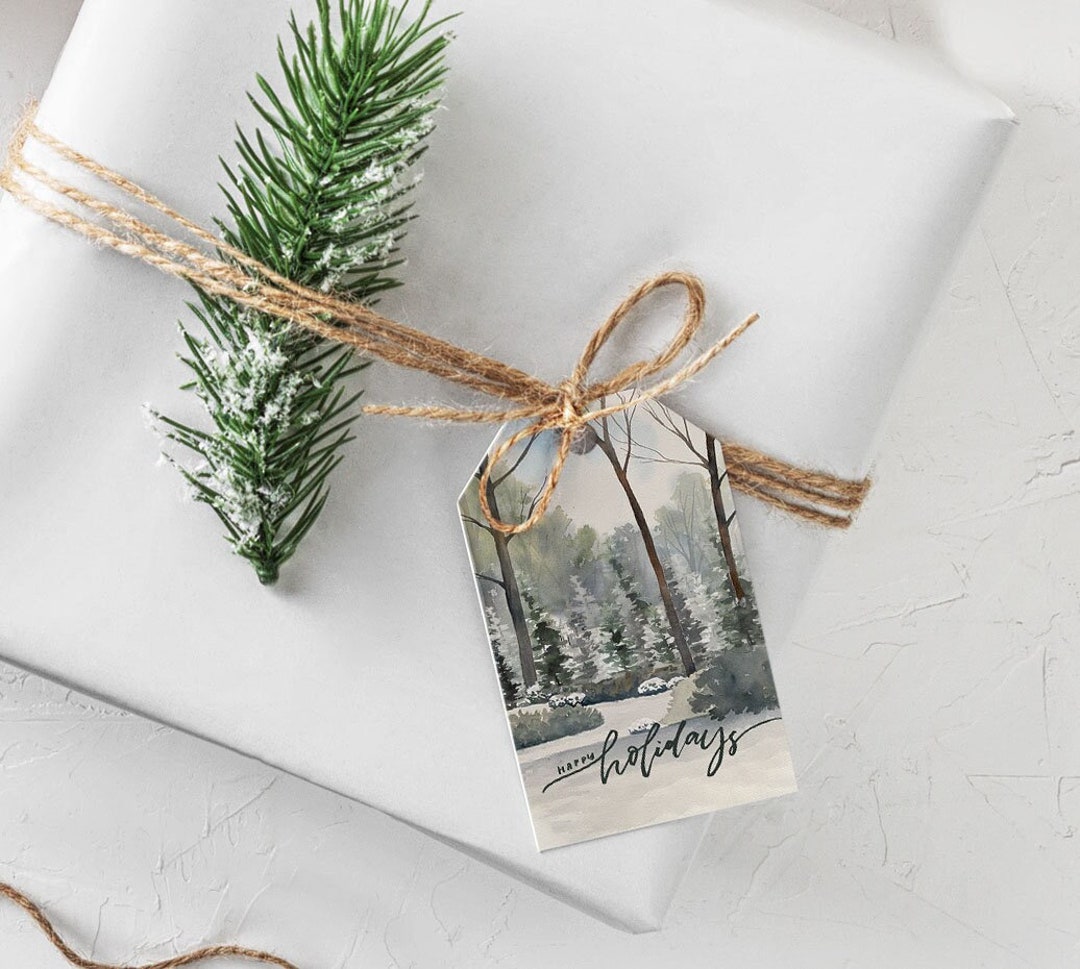 Winter Gift Tag | Set of Gift Tags | Holiday Gift Tags | Watercolor ...