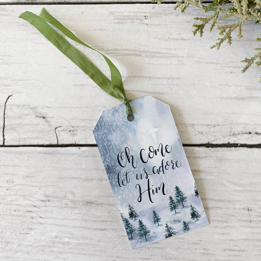 Watercolor Christmas Gift Tags | Religious Holiday Decor - Etsy