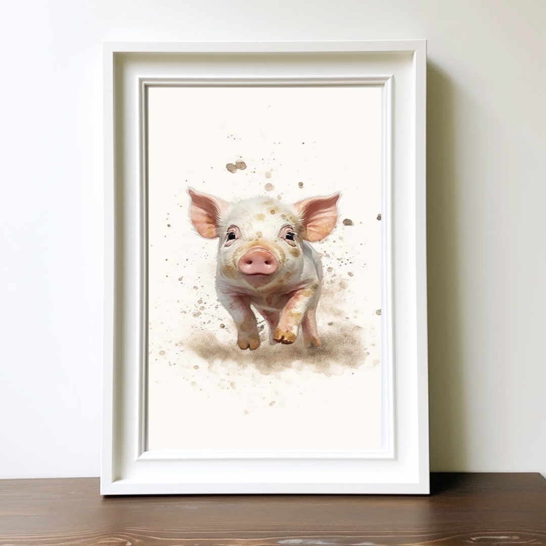 Prince Piglet, Children's Wall Art, Home Decor, Piglet, Child's Nursery ...