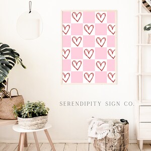 Valentine Prints, Checkered Wall Art, Valentines Printable Wall Art ...