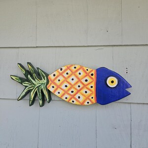 Wooden Pineapple Fish - Etsy