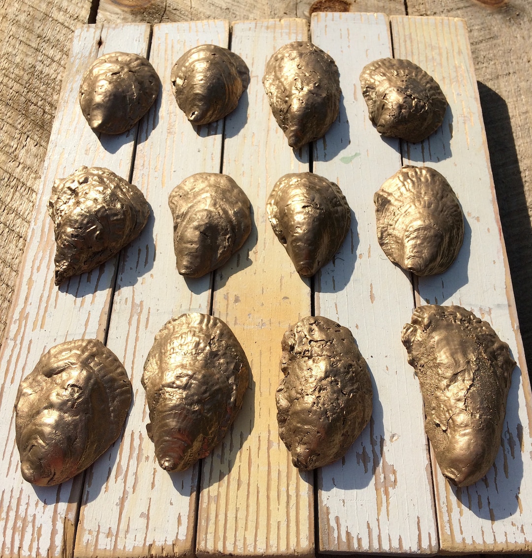 Gold Oyster Shells, Gold Painted Oyster Shells for Crafts or Jewelry ...