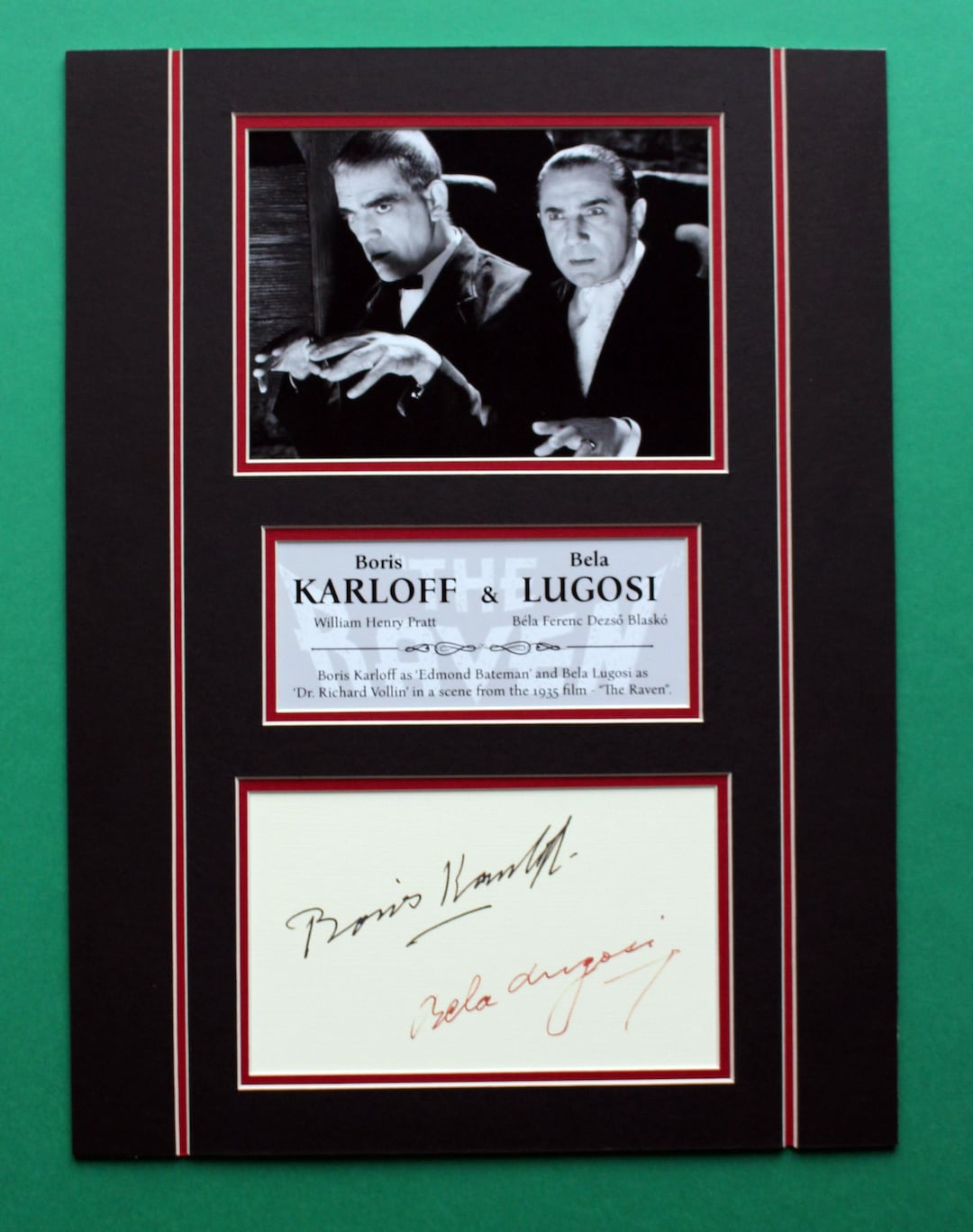 Bela Lugosi & Boris Karloff 'the Raven' Autograph Art Print - Limited ...