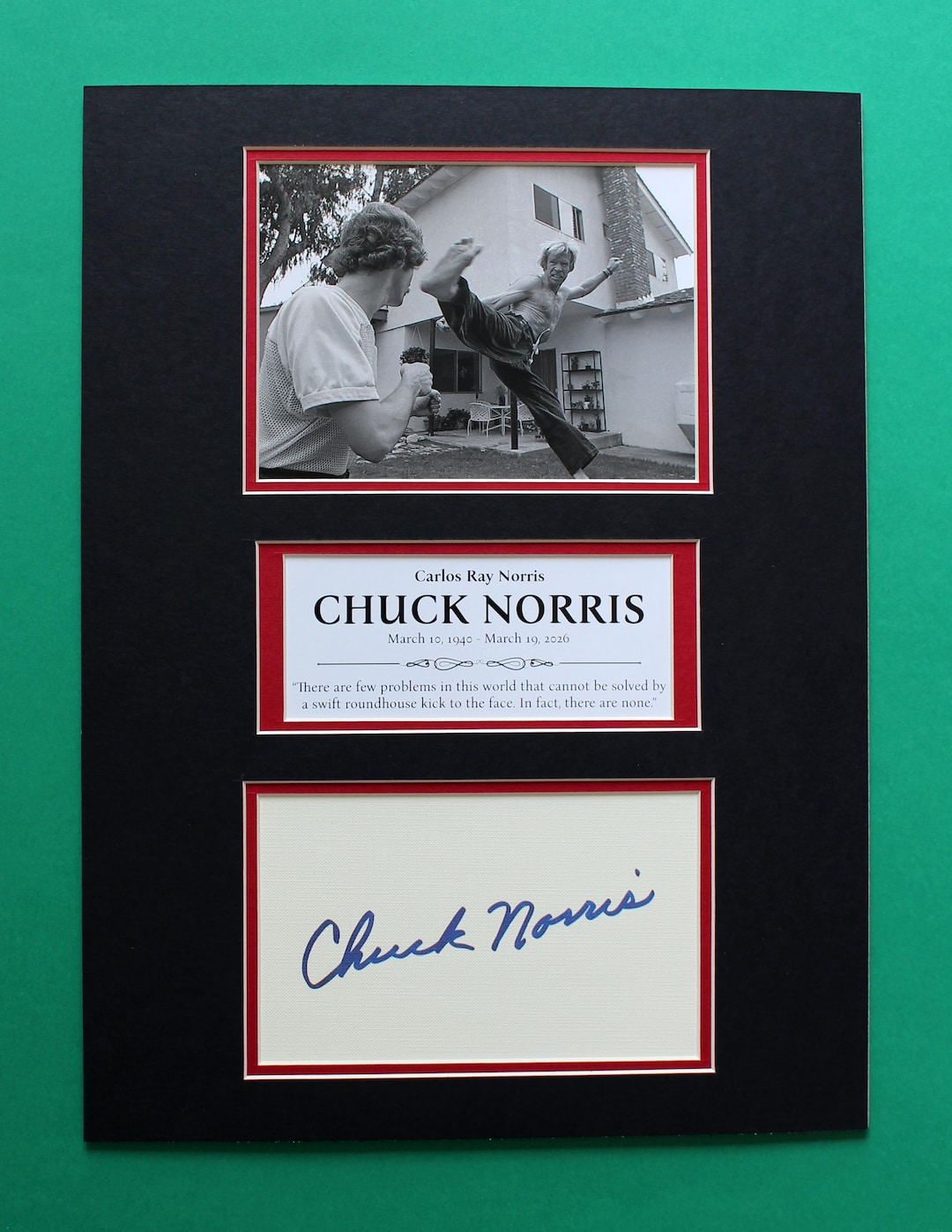 Chuck Norris AUTOGRAPH DISPLAY Unique Artwork Braddock Mccoy Walker - Etsy