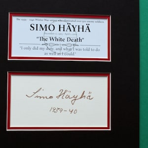 Simo Hayha Autograph Art Print: WW2 Limited Edition Collage Display ...