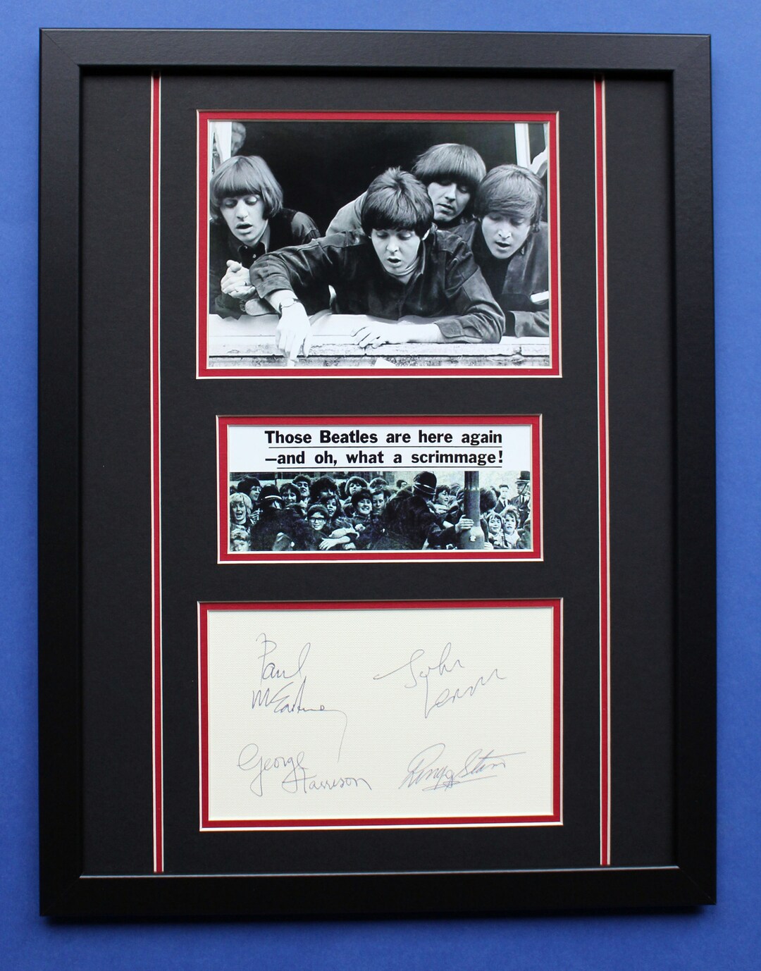 THE BEATLES AUTOGRAPHS Framed Artistic Double Mat Display Beatlemania - Etsy