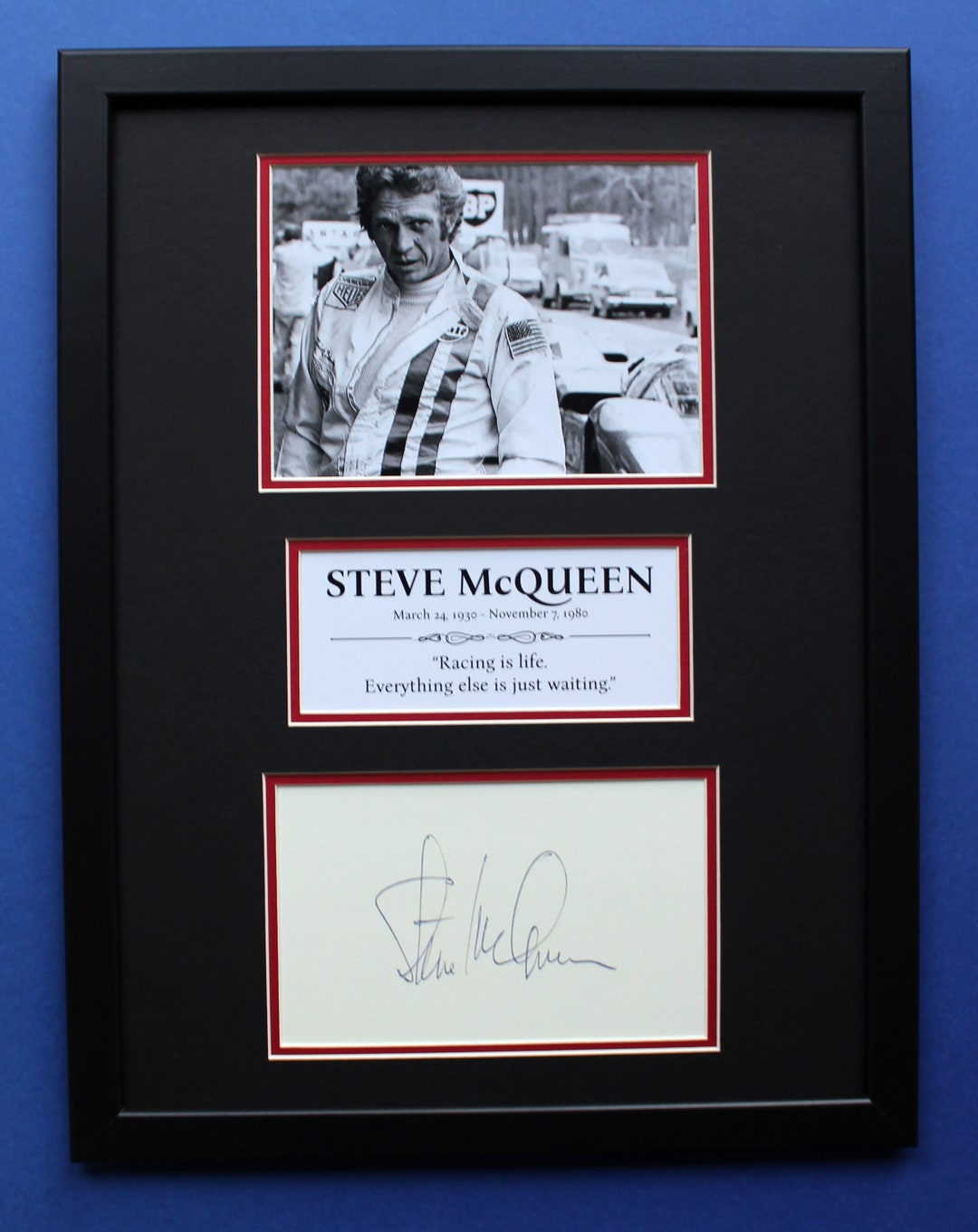 Steve Mcqueen AUTOGRAPH DISPLAY CASE Unique Artwork Le Mans - Etsy