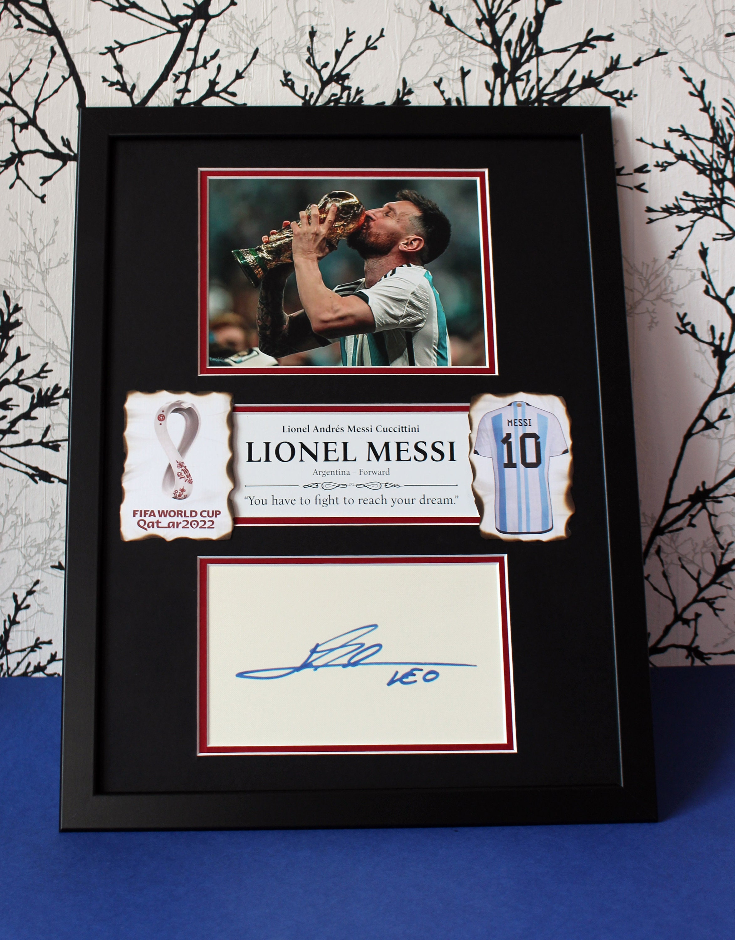 LIONEL MESSI AUTOGRAPH Framed Display Football Genius - Etsy