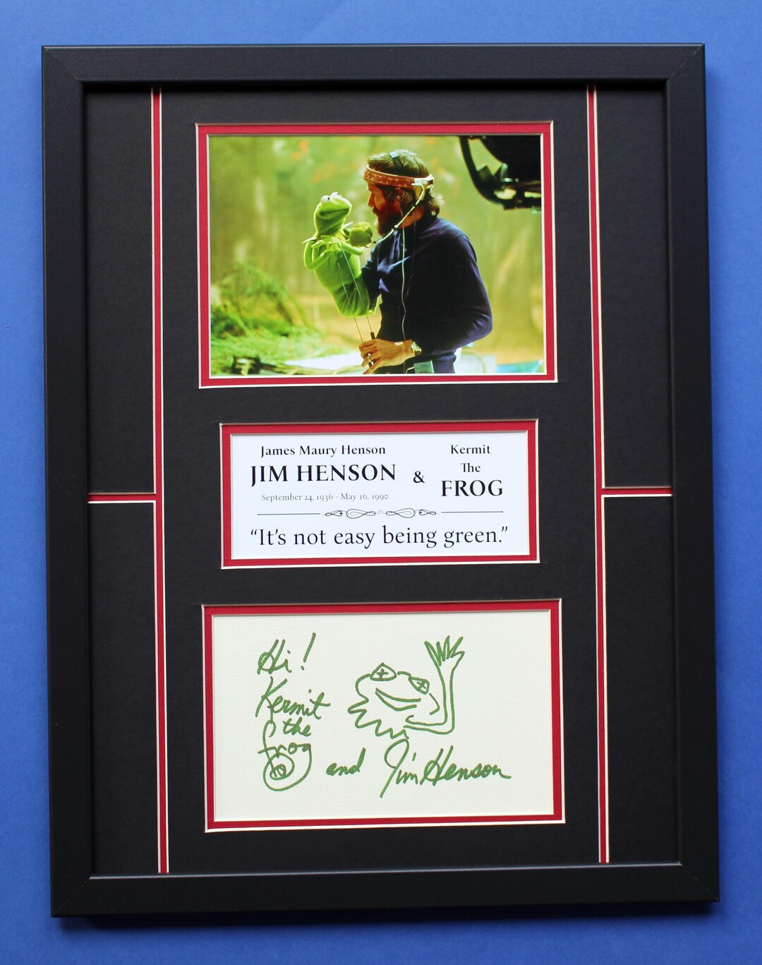 Jim Henson & Kermit Autograph Art: Limited Edition [1 of 100] Collage ...