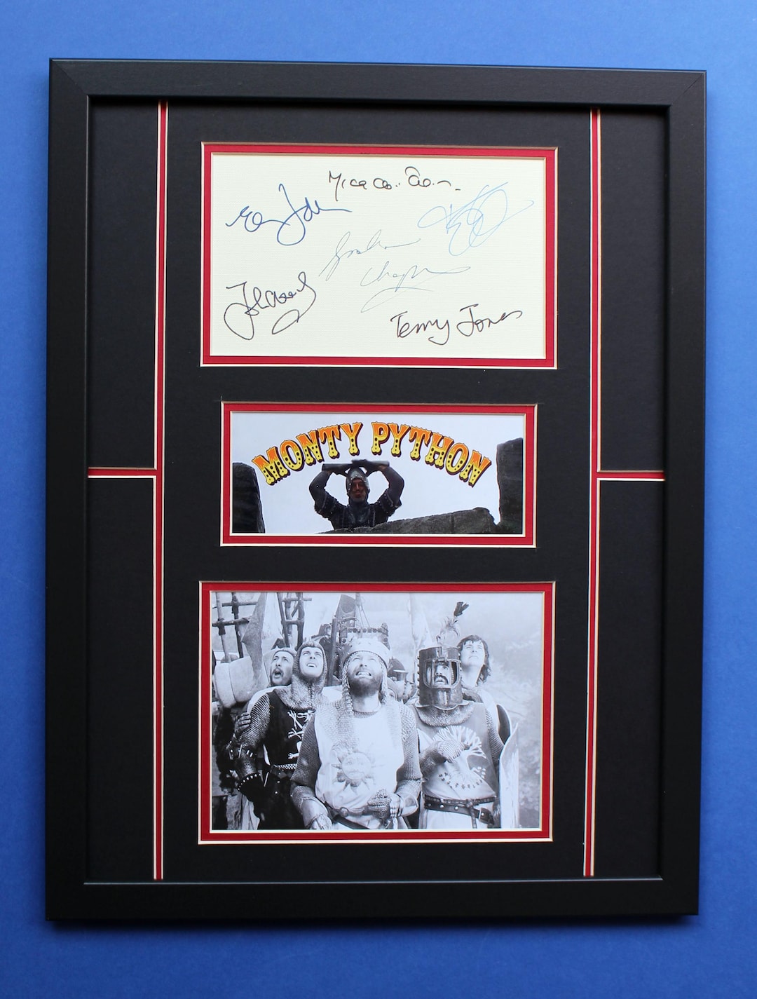 Monty Python AUTOGRAPHS DISPLAY CASE Unique Artwork Holy Grail ...