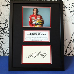 AYRTON SENNA AUTOGRAPH emoldurado exposição artística de tapete duplo ...