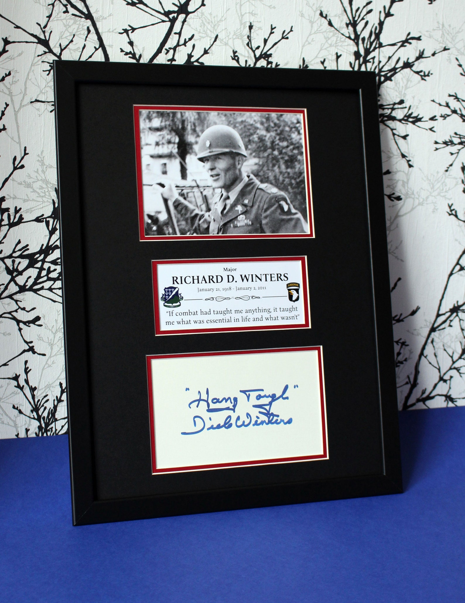 RICHARD D. WINTERS AUTOGRAPH Framed Artistic Display Band of Brothers ...